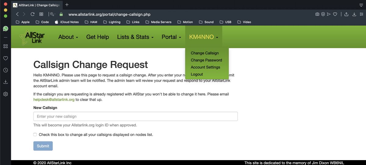 Change call sign - AllStarLink Wiki